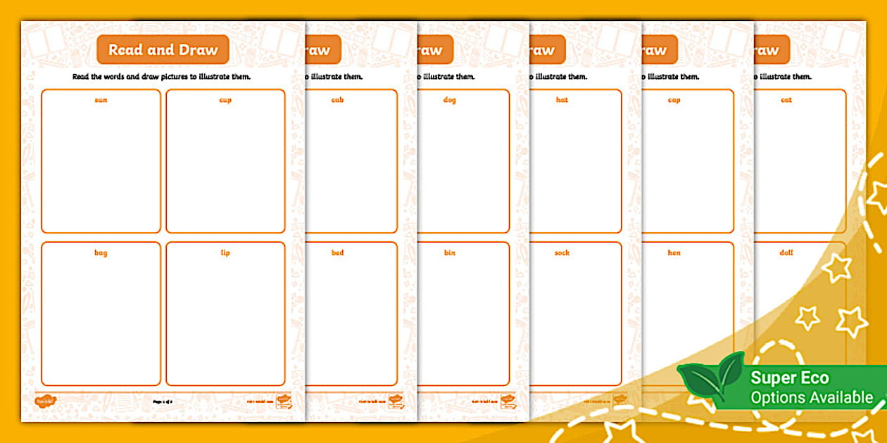 Phase 2 Phonics Read and Draw Activity Sheets (teacher made)
