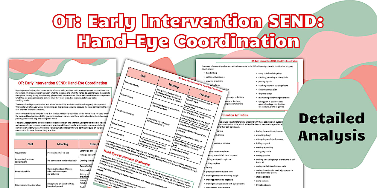 OT: Early Intervention SEND: Hand Eye Coordination