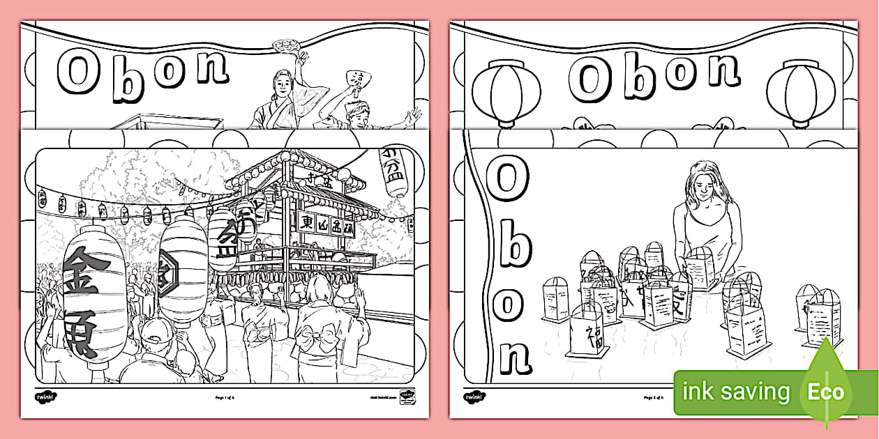 KS1 Obon Colouring (teacher made) - Twinkl