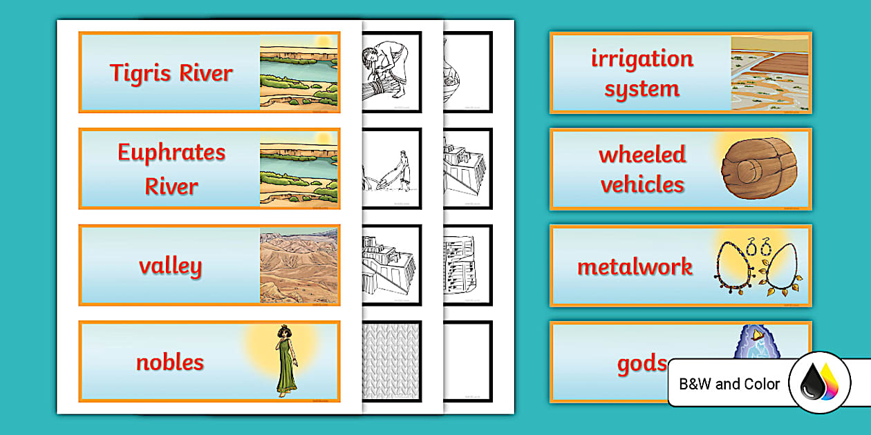 Ancient Mesopotamia Word Cards for 6th-8th Grade - Twinkl