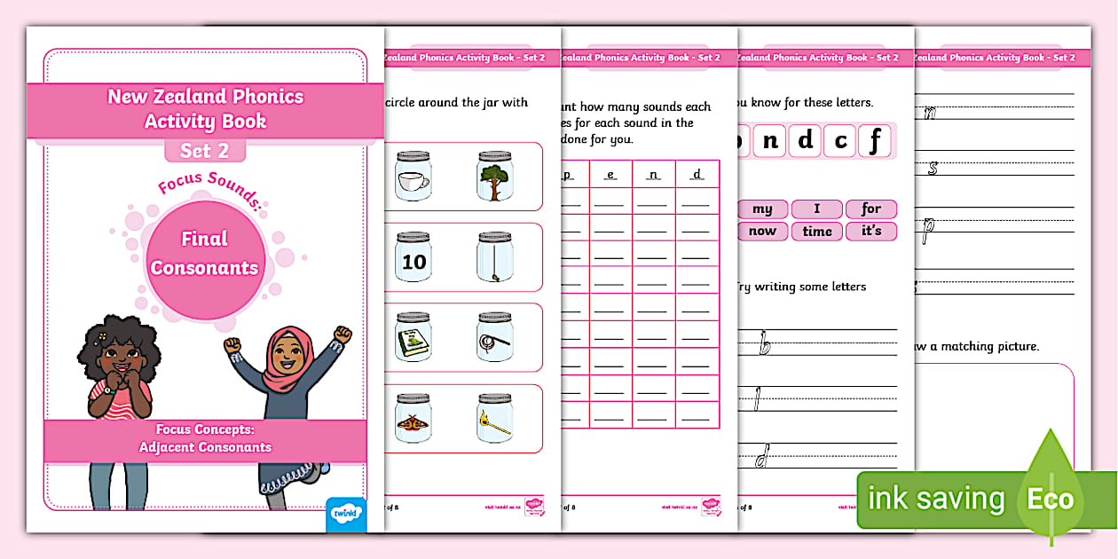 New Zealand Phonics Plus Activity Book 6 (Set 2) - Final Consonants and