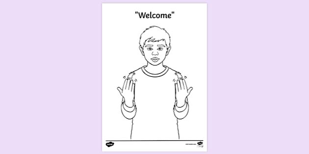 Child Signing Colouring Sheet | Colouring Sheets - Twinkl