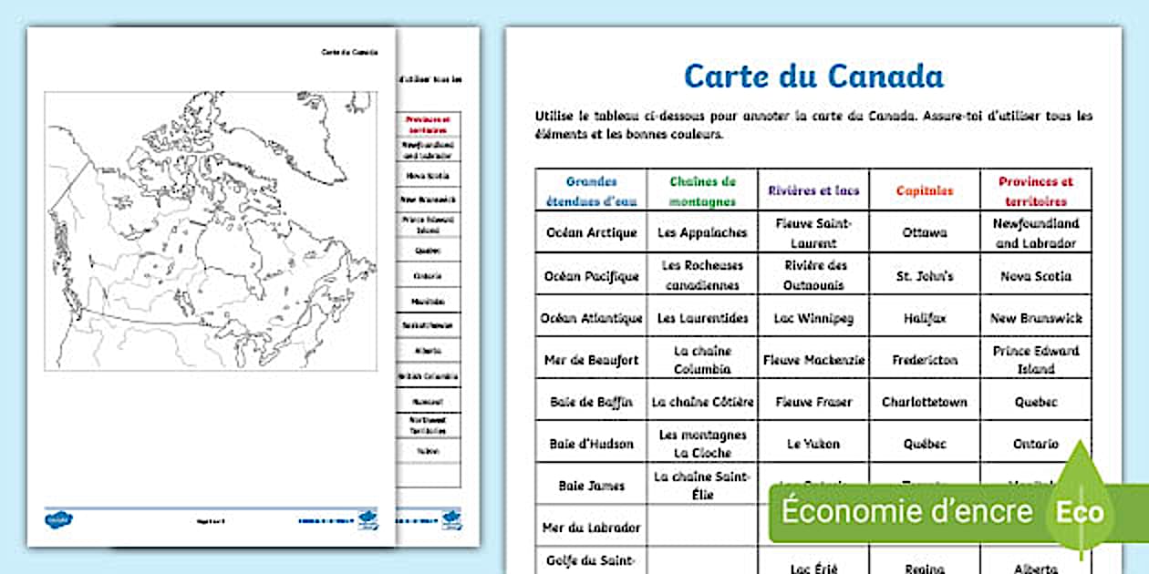 Carte à compléter : le Canada (Teacher-Made) - Twinkl