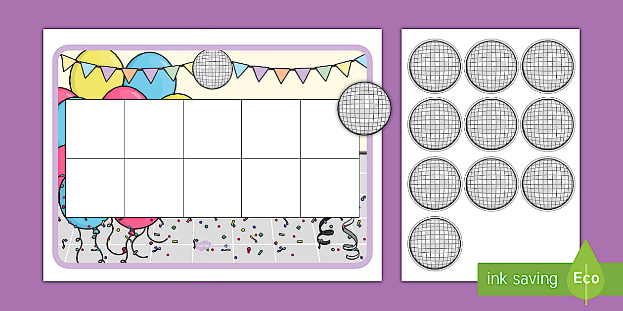 Party-Themed Ten-Frame and Counters Activity (teacher made)
