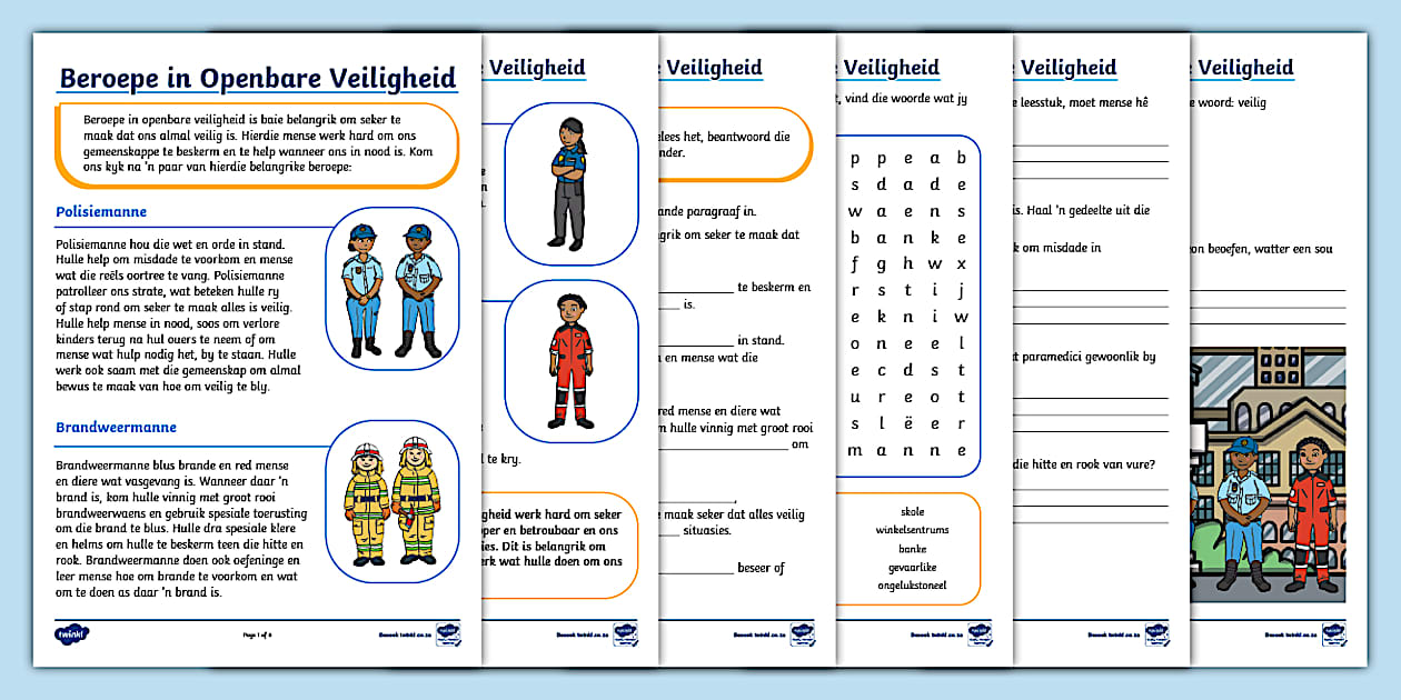Beroepe in Publieke Veiligheid Begripslees (teacher made)
