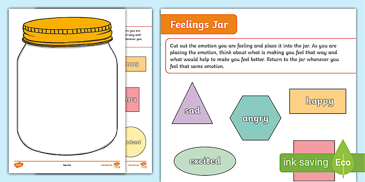 Feelings Jar Activity (teacher made) - Twinkl