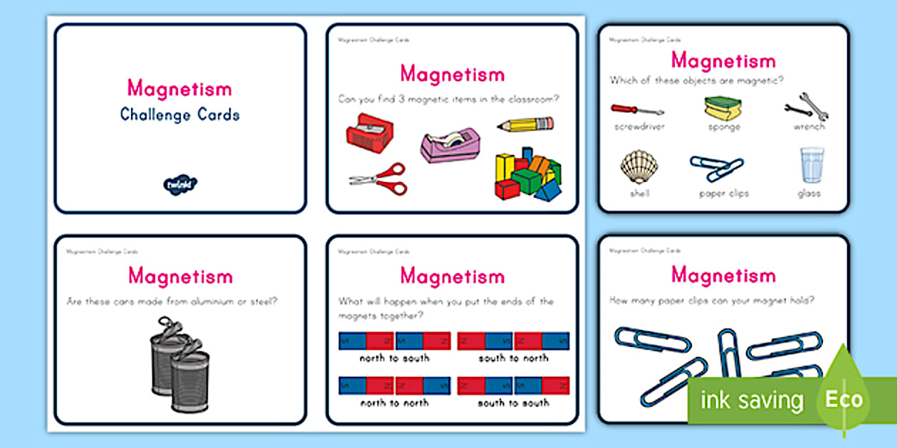 Magnetism Challenge Cards (teacher made) - Twinkl