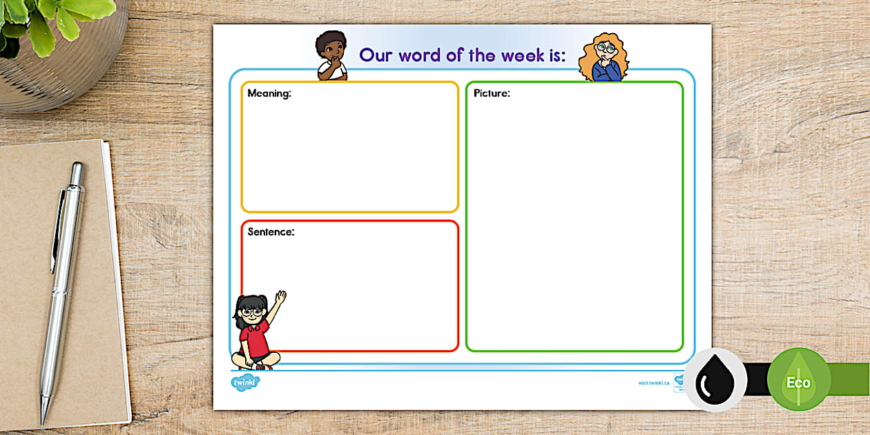 Vocabulary Canada: Word of the Week Template (teacher made)
