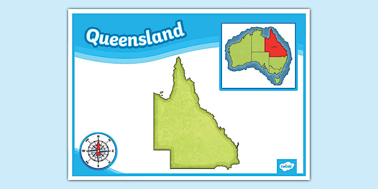 Queensland Map Poster | 3-6 Humanities and Social Sciences