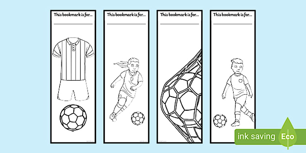 Editable Football Bookmarks to Colour (teacher made)
