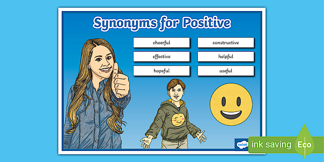 Words to Describe Positive Word Mat (teacher made) - Twinkl