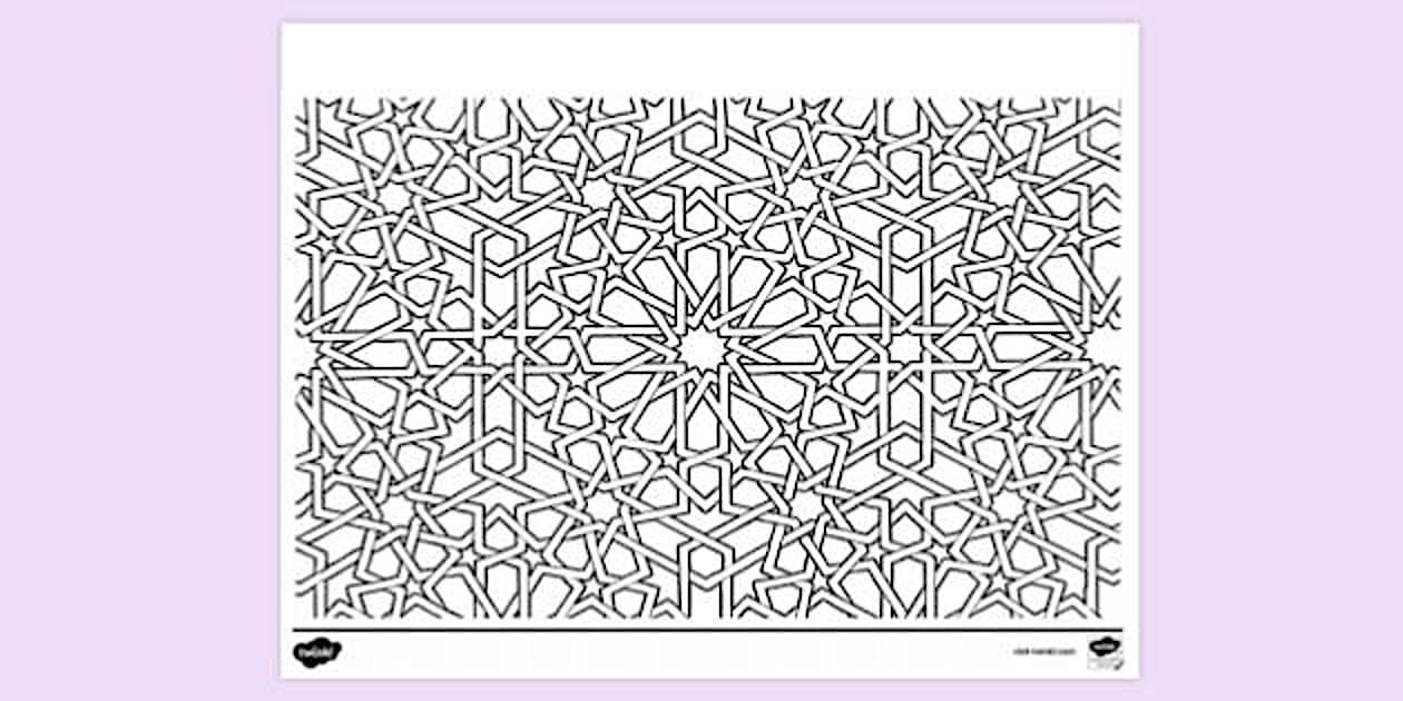 Islamic Pattern Colouring | Colouring Sheets - Twinkl