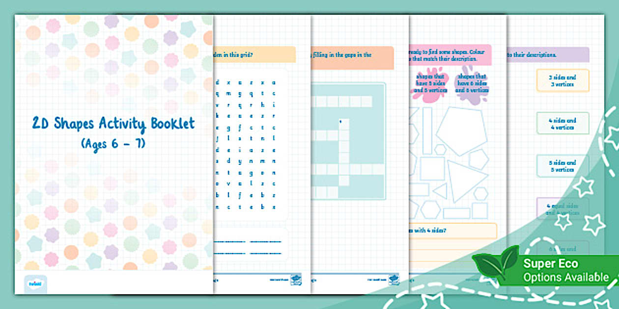 2D Shapes Activity Booklet (Ages 6 - 7) (teacher made)