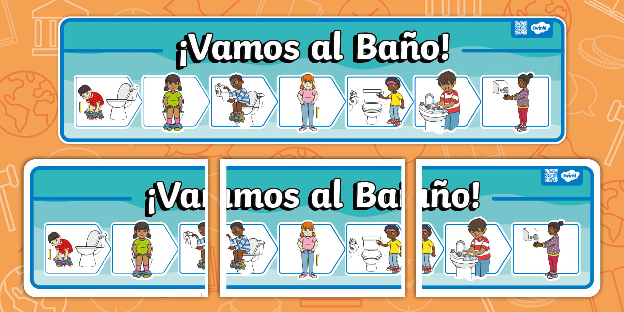 Cartel: ¡Vamos al Baño! (teacher made) - Twinkl