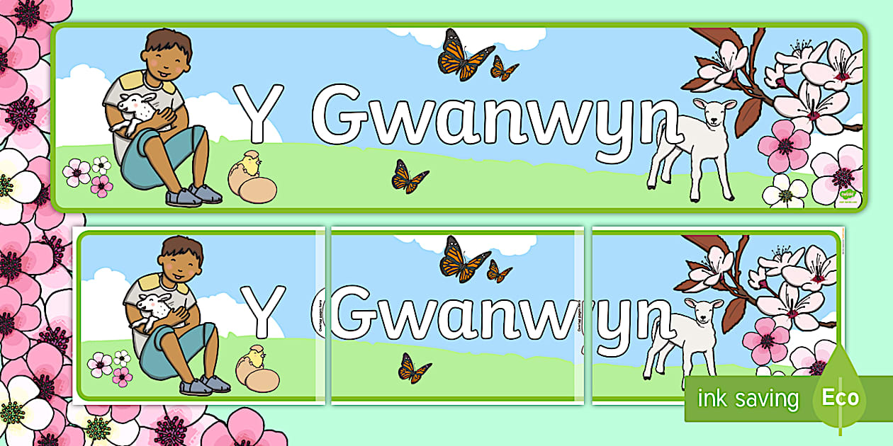 Baner Arddangosfa Y Gwanwyn (teacher made) - Twinkl