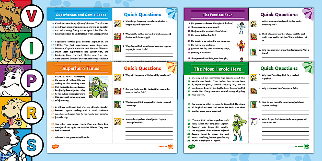 Editable KS1 60-Second Reads: Superheroes Activity Pack
