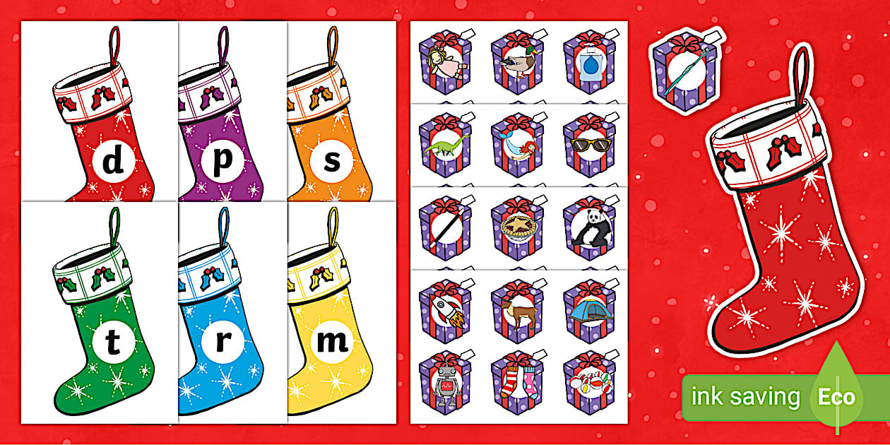 Christmas Present Initial Sound Sort Activity (teacher made)