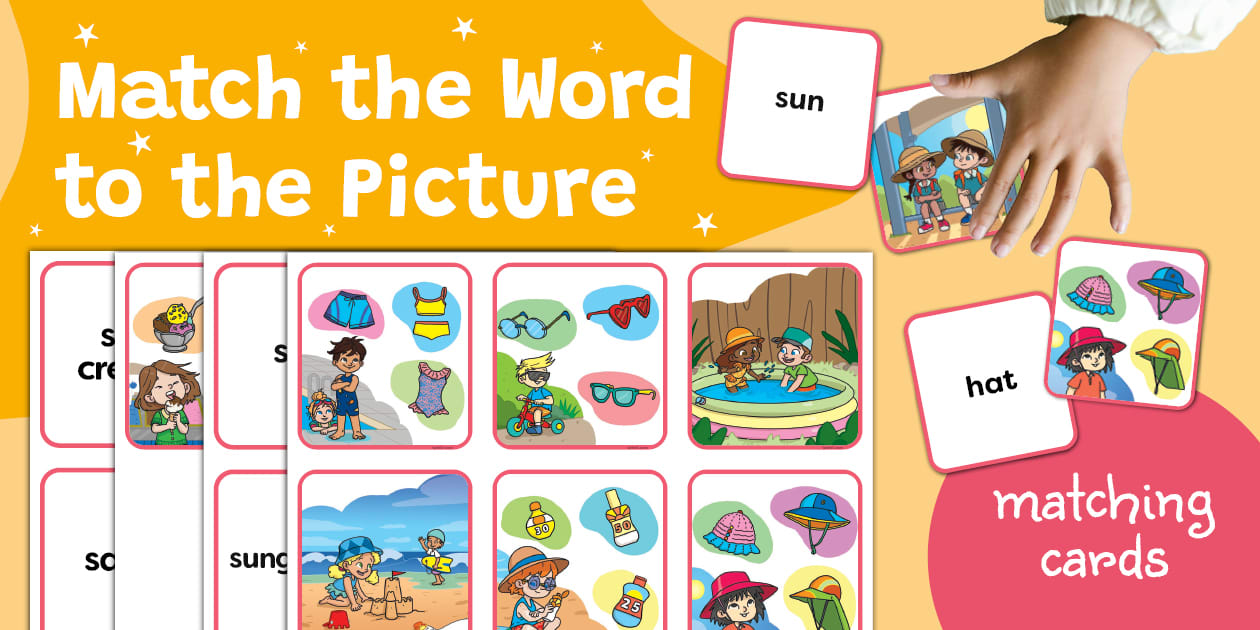 Let's Look at Summer Word and Picture Matching Cards