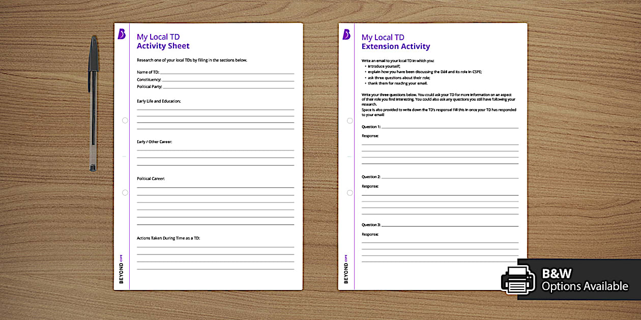 My Local TD Activity (teacher made) - Twinkl