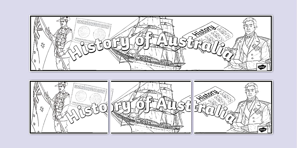 History Colouring Display Banner - Twinkl