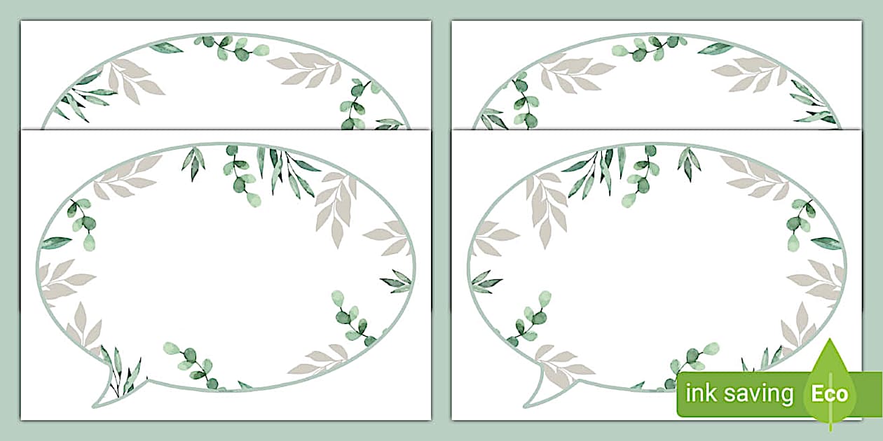 👉 Botanical-Themed Speech Bubble Display Cut-Outs