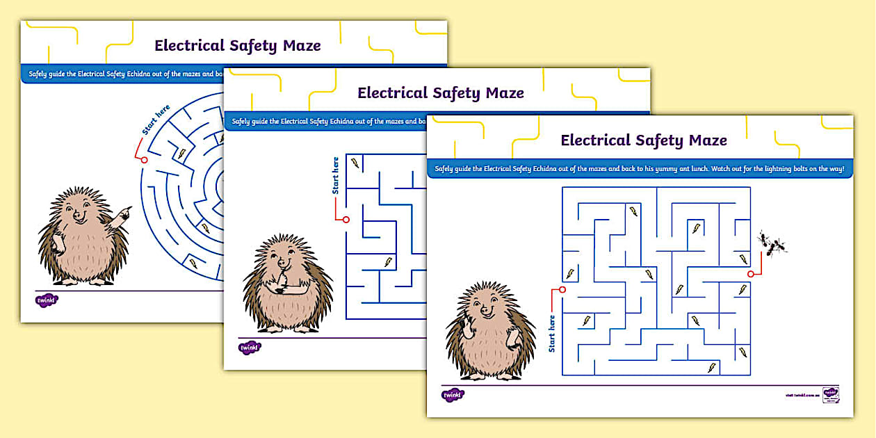 Electrical Safety Maze (teacher made) - Twinkl