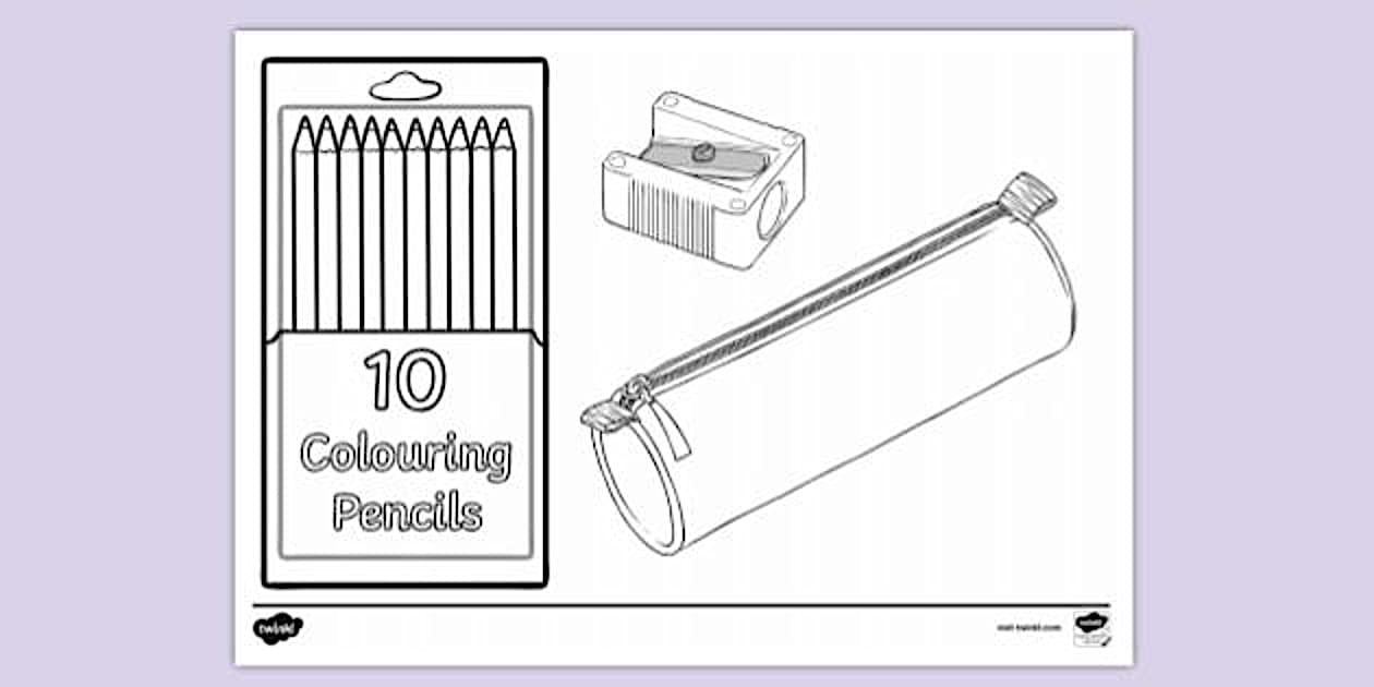 Pencil Stationery Colouring Sheet | Colouring Sheets