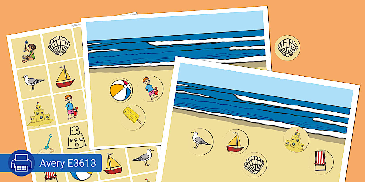 Summer Holiday - Beach Scene - Sticker Activity - Twinkl