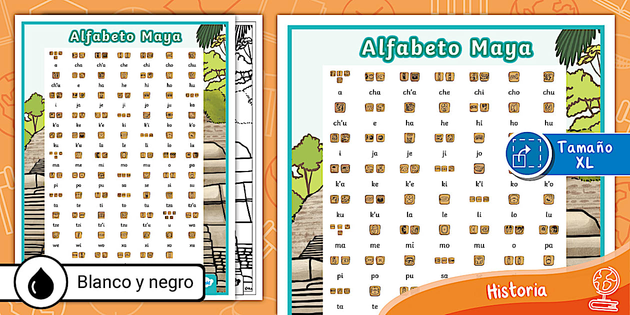 Póster | Escritura Jeroglífica | Mayas | Historia de América