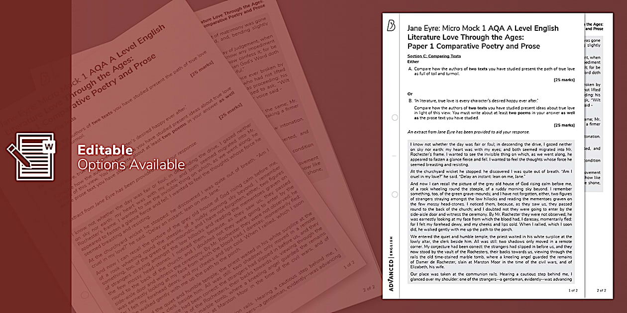 Jane Eyre Revision: Micro Mock 1 (teacher made) - Twinkl