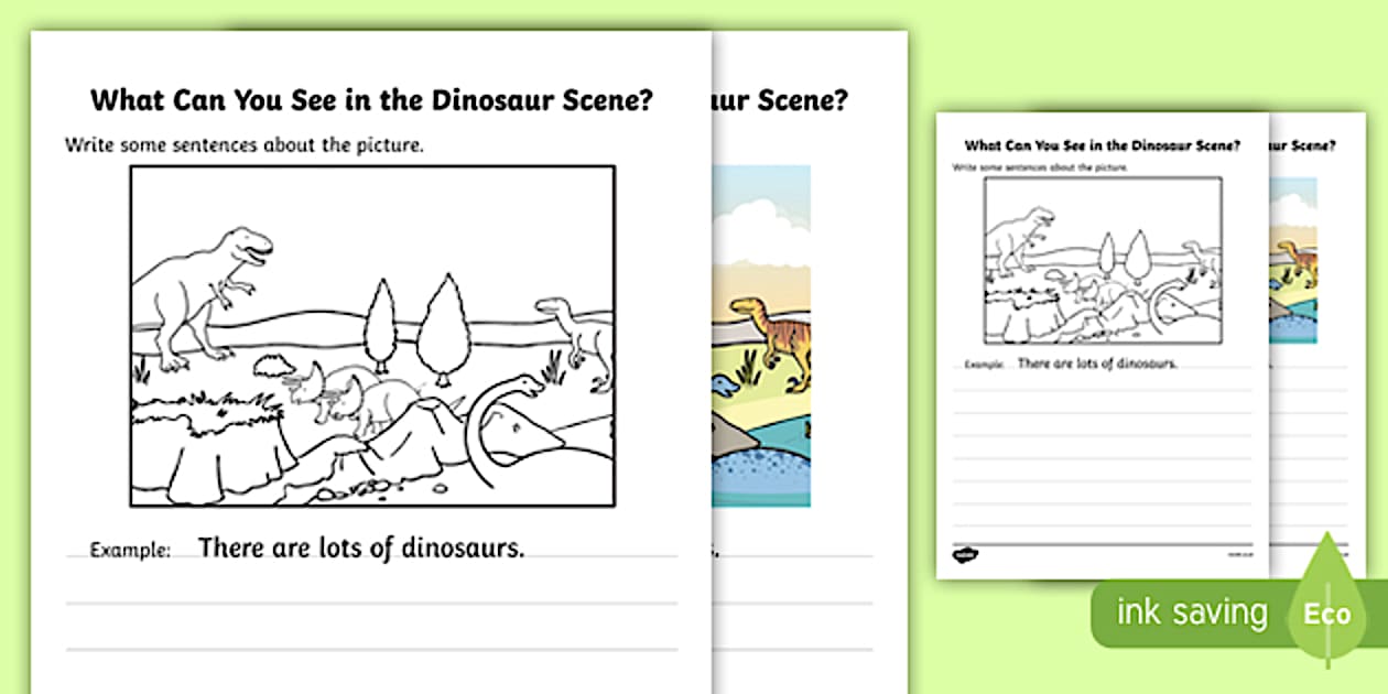 Editable Dinosaur Writing Stimulus Scene - Twinkl