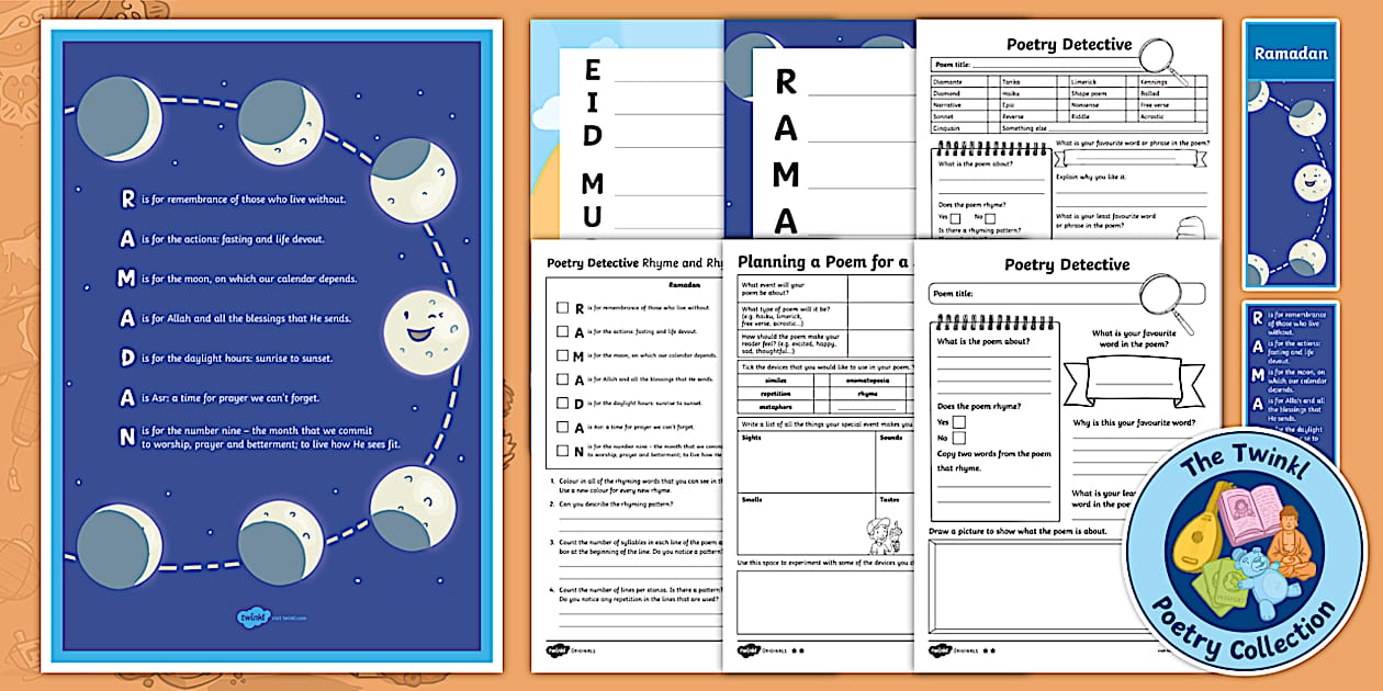 Ramadan Poem and Resource Pack - Acrostic Poems - Twinkl