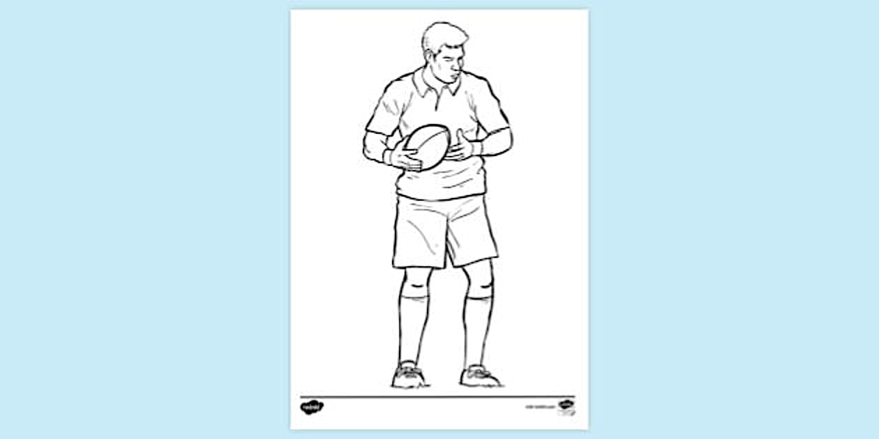 Rugby Scrum Half Colouring Sheet | Rugby Colouring Pages