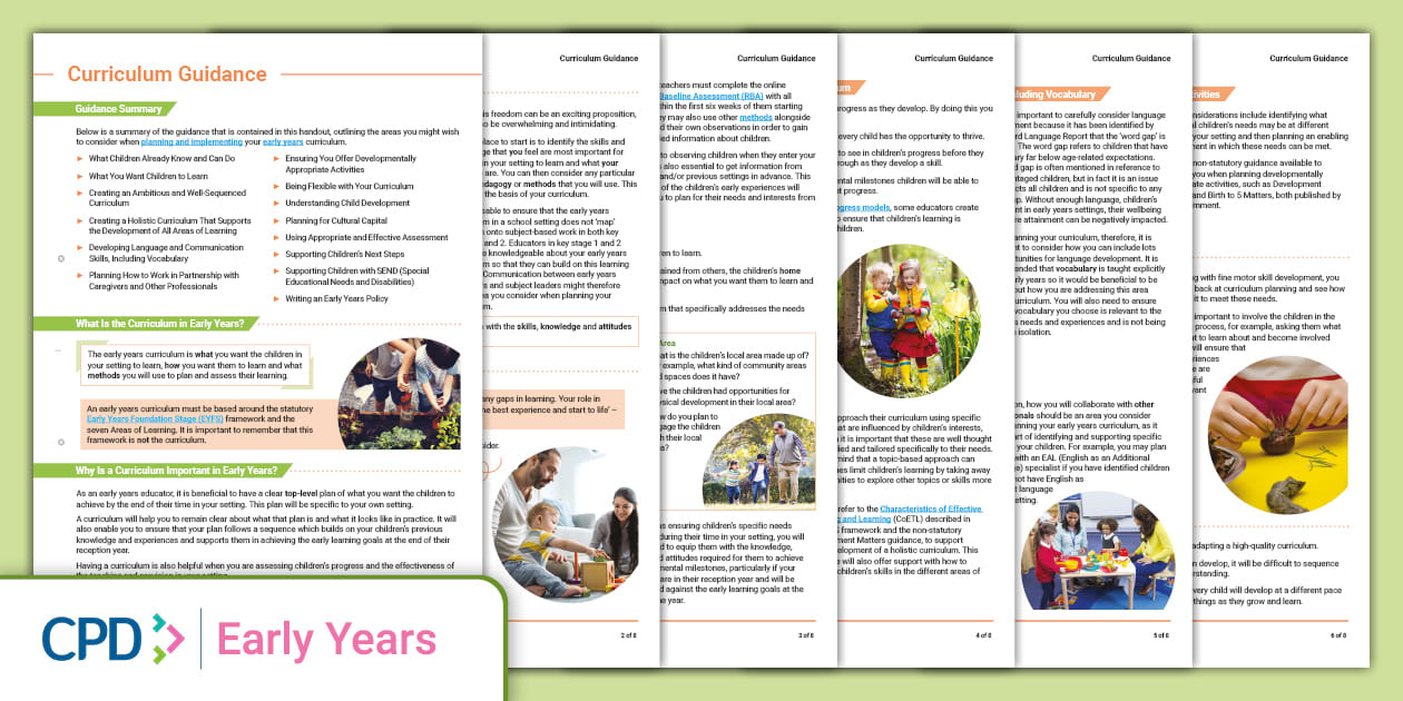 Curriculum Guidance | Handout (creat de profesori) - Twinkl