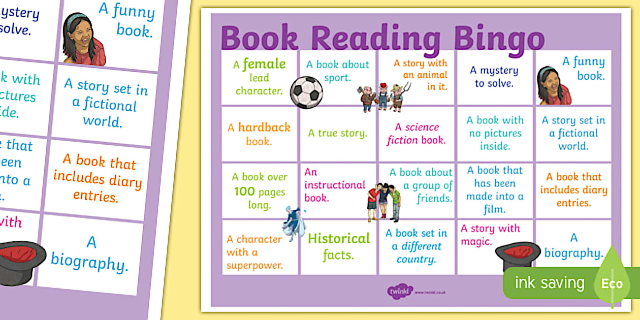 Editable Book Reading Bingo A3 Display Poster - Twinkl