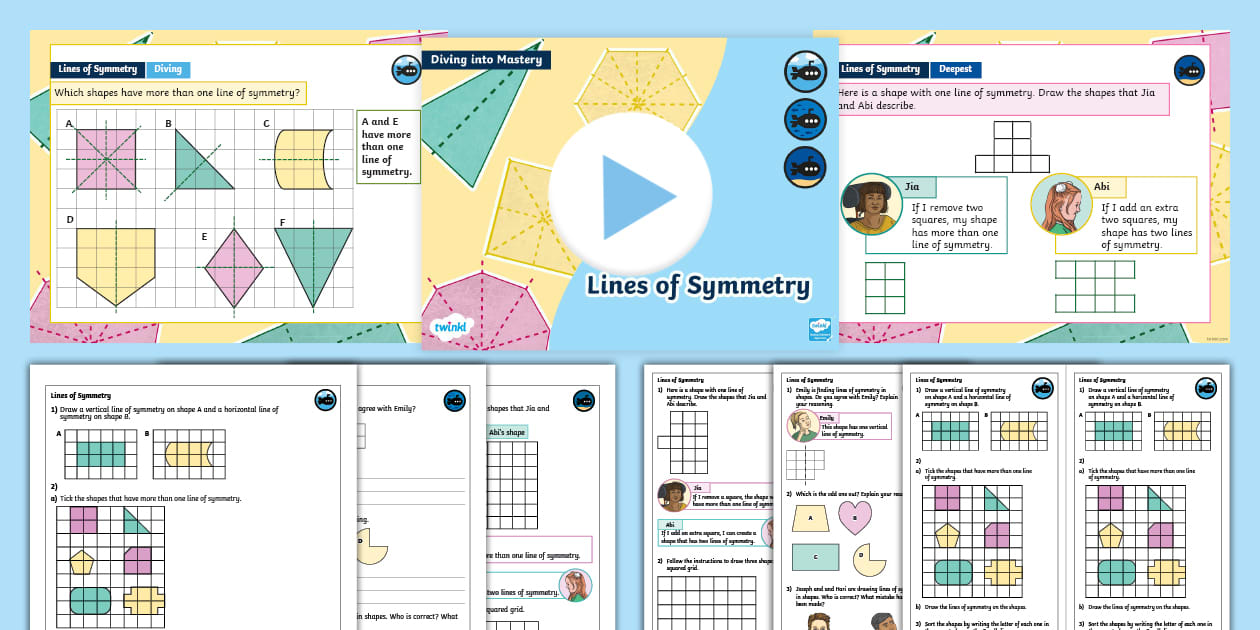 👉 Two-Line Symmetry Shapes | Maths Mastery | Twinkl | Year 5