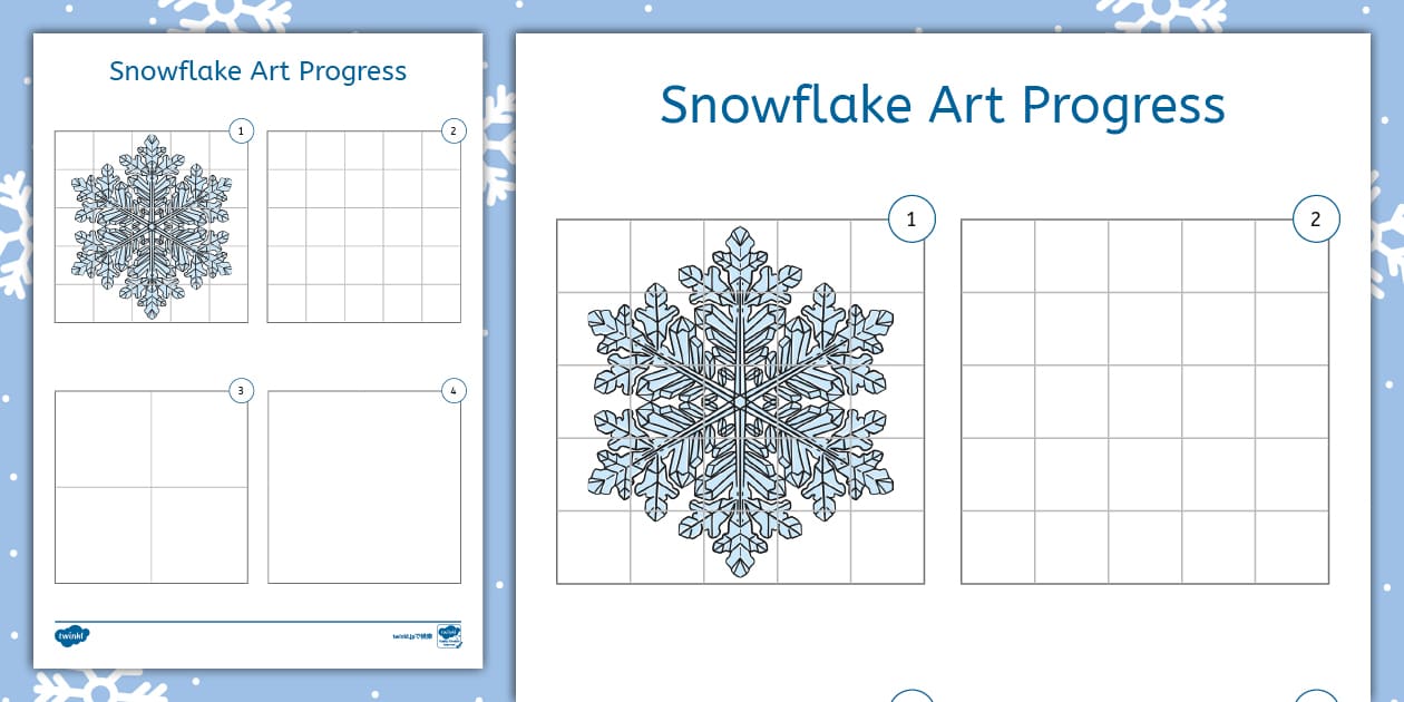 Snowflake Progress Art Template (Teacher-Made) - Twinkl