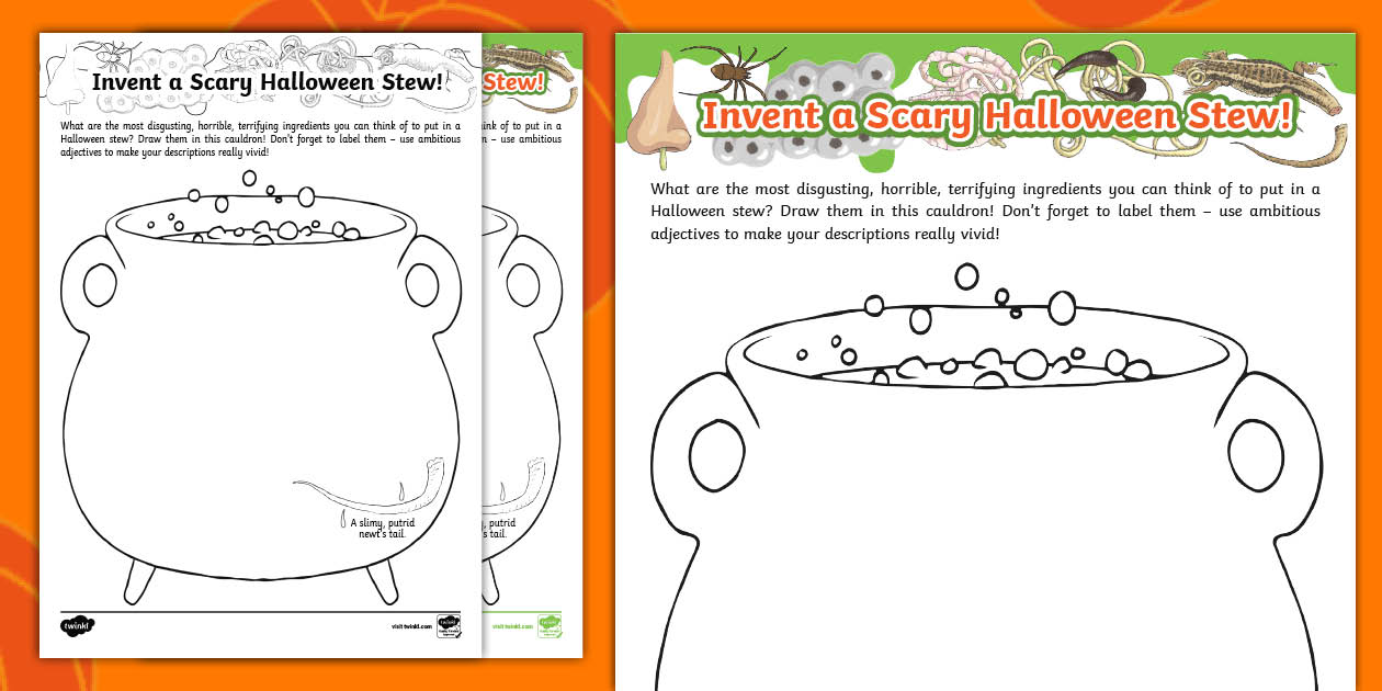 Invent a Scary Halloween Stew KS2 Worksheet (teacher made)