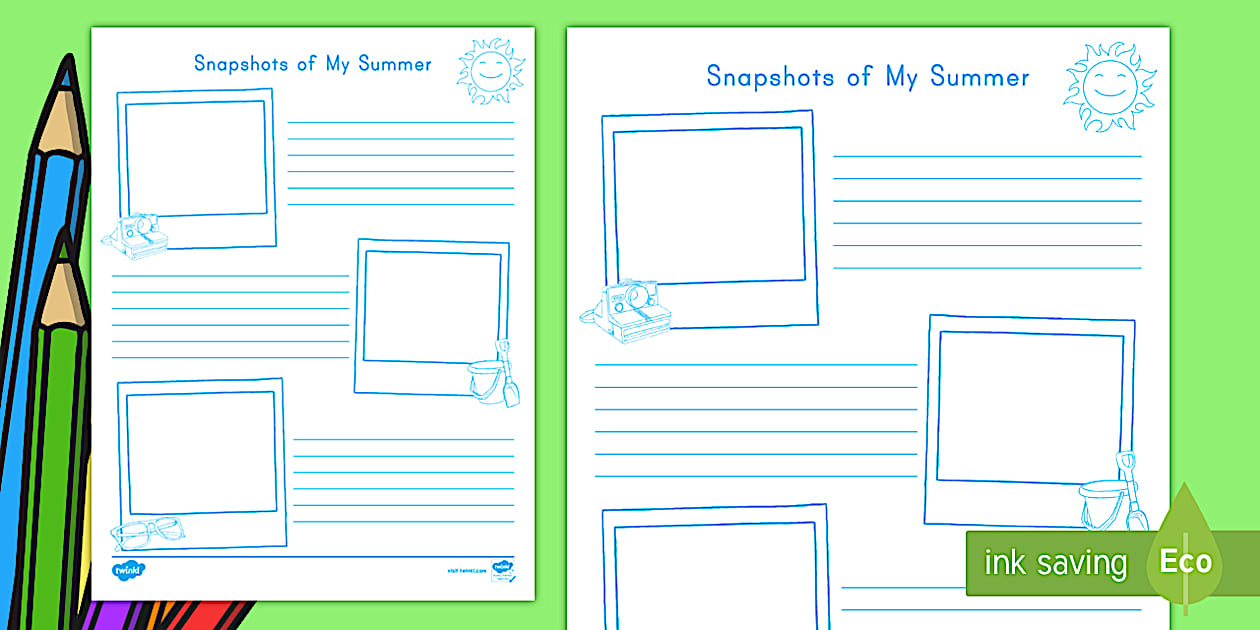 How I Spent My Summer Vacation Worksheet - Twinkl