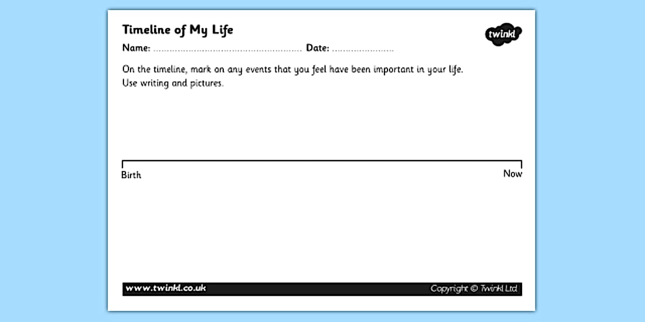 Personal Timeline of my Life Worksheet (teacher made)
