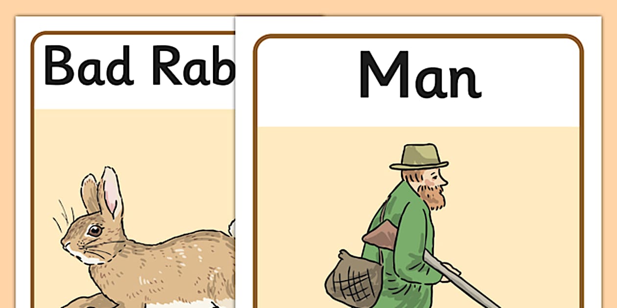 Cursive Beatrix Potter - The Story of a Fierce Bad Rabbit Display Posters