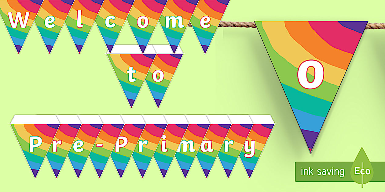 Editable Welcome to Pre-Primary Display Bunting - Twinkl