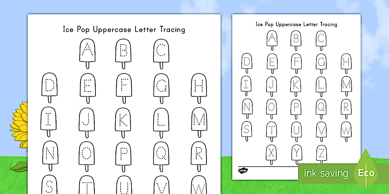 Ice Pop Uppercase Tracing Activity | ELA Resource | Twinkl