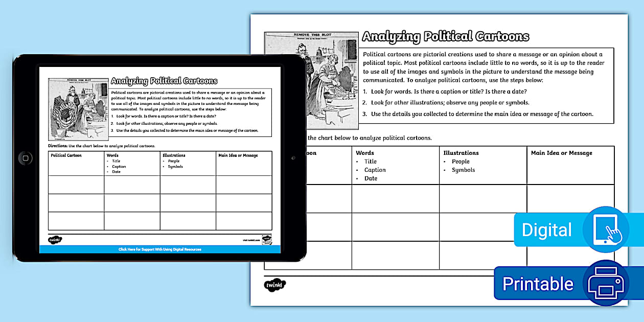 Analyzing Political Cartoons Answer Key | Twinkl USA
