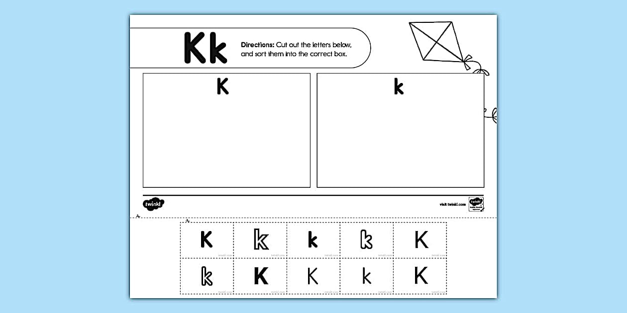 Uppercase and Lowercase Letter K Sort for PreK-K - Twinkl