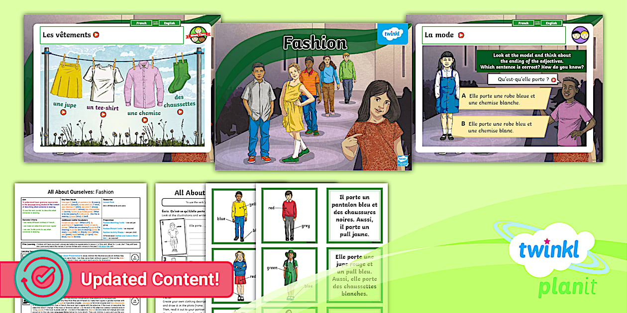PlanIt Year 5 French Lesson: Fashion (teacher made) - Twinkl