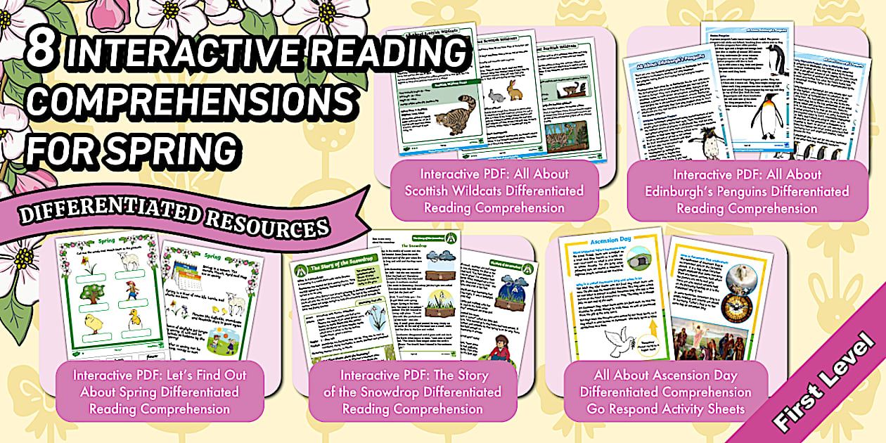 Spring CfE First Level Interactive Reading Comprehensions