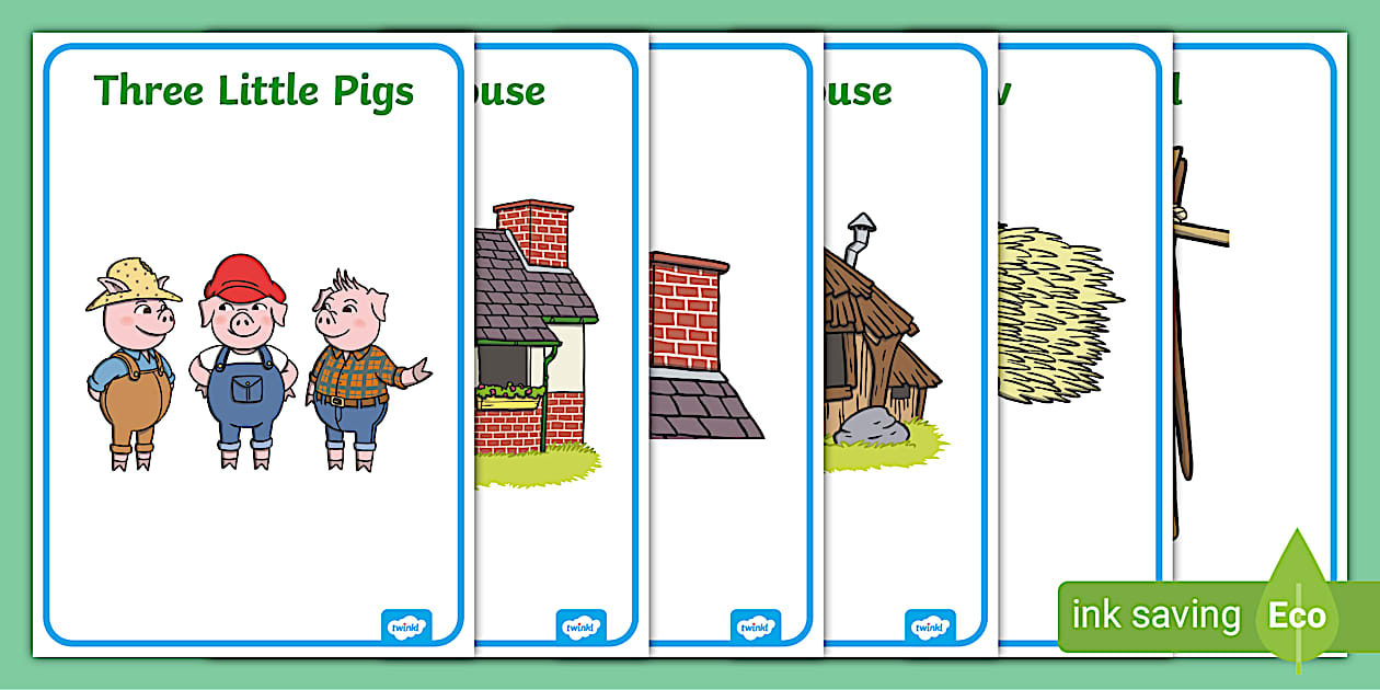 The Three Little Pigs Display Posters (teacher made)