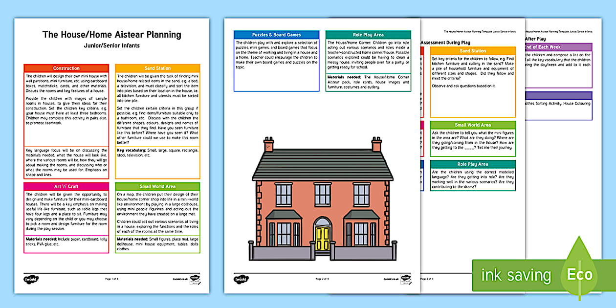The Home Aistear Planning Template (teacher made) - Twinkl