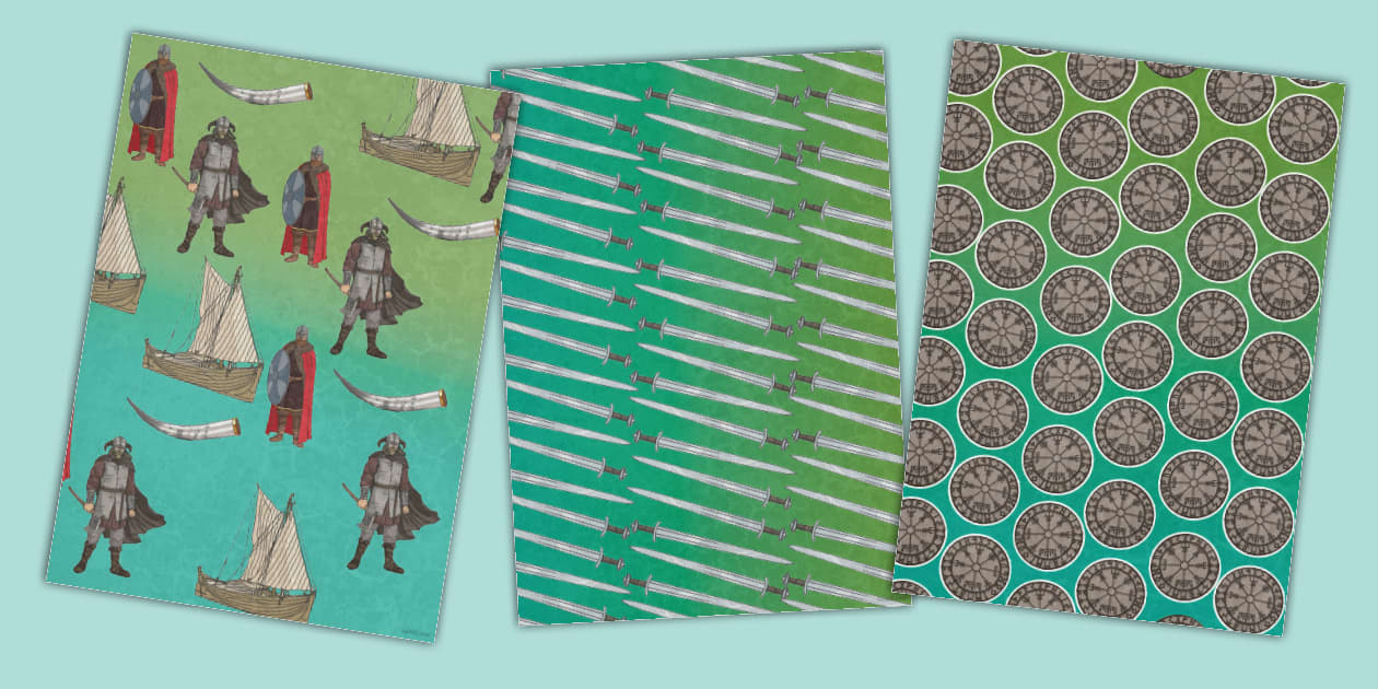 Viking-Themed Patterned Paper Pack (teacher made) - Twinkl
